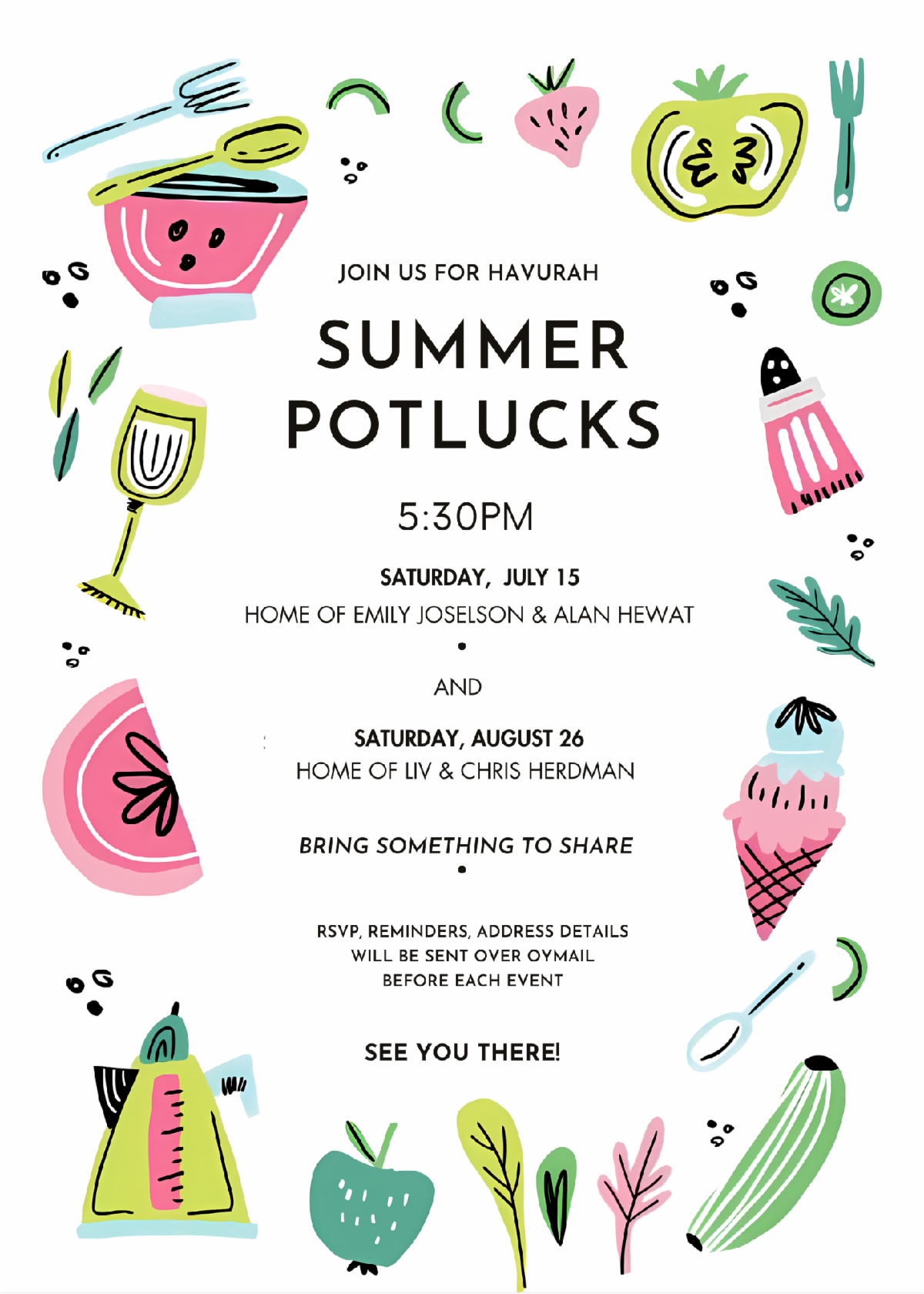 Havurah Summer Potlucks | Havurah